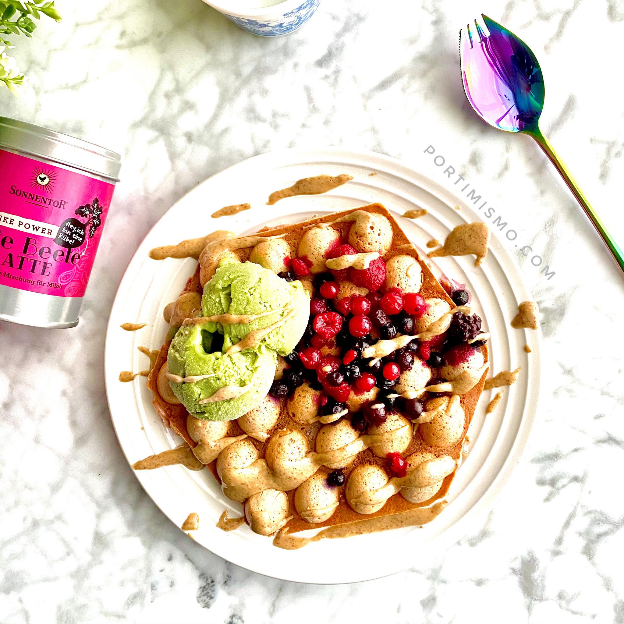 Bubble Waffle Vegan Sin Gluten como los de Japón - Portimismo