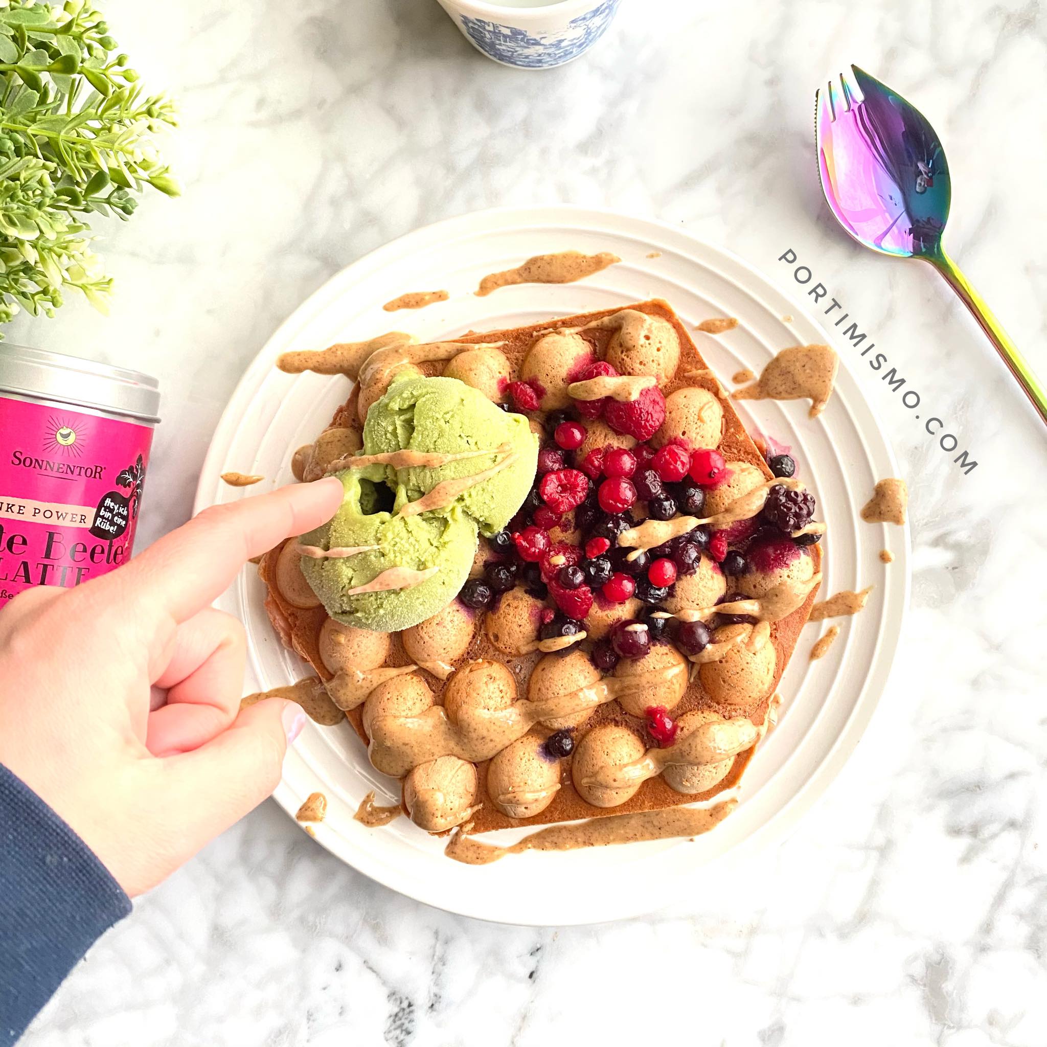 Bubble Waffle Vegan Sin Gluten como los de Japón - Portimismo